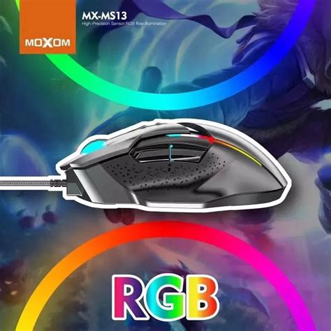Mouse Gamer Luz Rgb Moxom Mx Ms13 Totalshopcl
