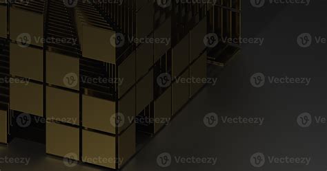 Abstract Background Using Half Cube Consisting Of Overlapping Square Pattern Facing Outward With