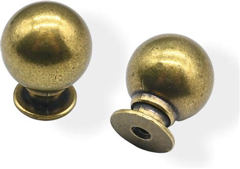 Cabdm 6 Pack Burnished Brass Cabinet Knobs Single Hole Center 1 1 4 Inch Zinc Vintage Antique