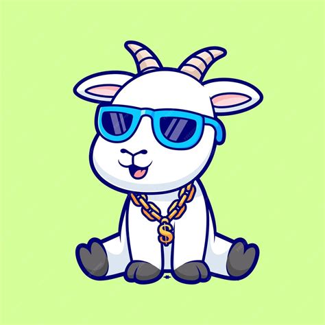 Leuke Geit Cool Met Bril Cartoon Vector Icon Illustratie Dier Natuur