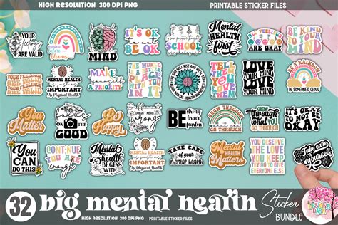 Mental Health Sticker Bundle Graphic By Designs Dark · Creative Fabrica