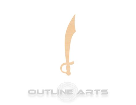 Unfinished Wooden Cutlass Craft Shape Etsy