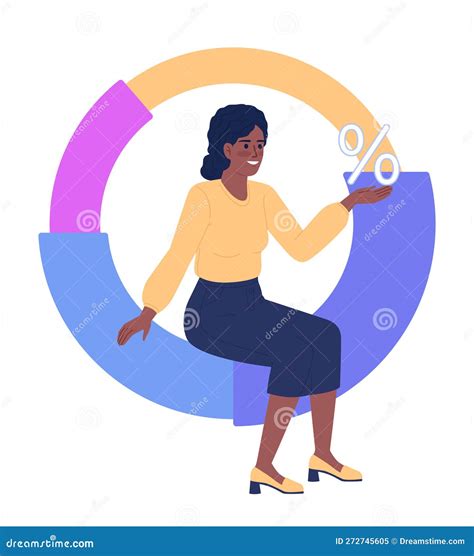 Data Visualisation Analyst Flat Concept Vector Spot Illustration Stock