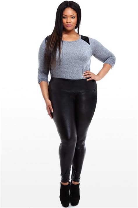 Plus Size Leather Leggings