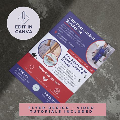 Pest Control Business Flyer Template Exterminator Marketing Digital