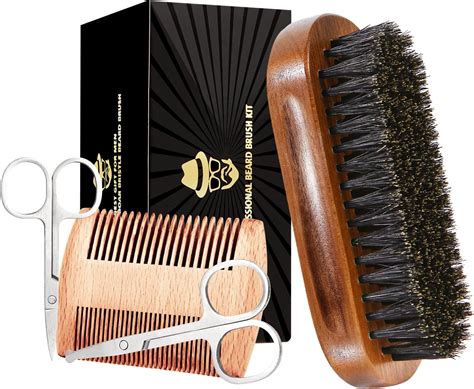 Beard Brush For Men Boar Bristle Black Walnut Wood Beards