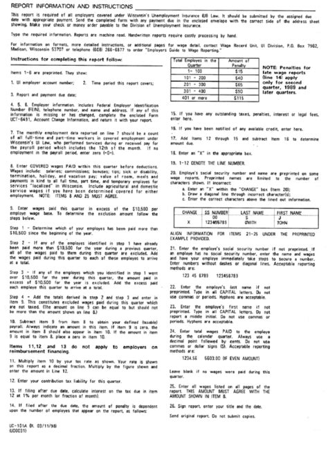 Instructions For Compliting Form Uc 101a 1998 Printable Pdf Download