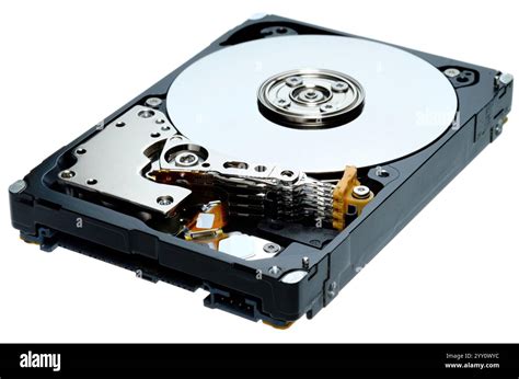 A Computers Hard Disk Hdd Data Storage Drive Without A Shield Isolated