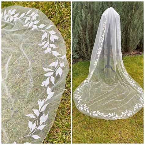 Leaf Edge Veil Leaves Veil Lace Veil Leaf Bridal Veil Etsy