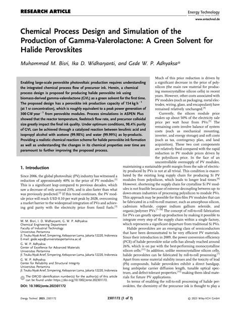 Chemical Process Design And Simulation Of The Production Of Gamma