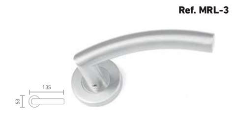Manilla Mrl 3 Forma L 3 Con Roseta Redonda De Ø53 Mm Para Puertas
