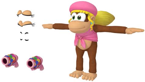 File Dkctf Dixie Kong Model Png Super Mario Wiki The Mario Encyclopedia