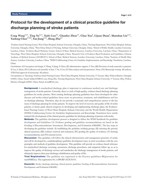 Pdf Protocol For The Development Of A Clinical Practice Guideline For
