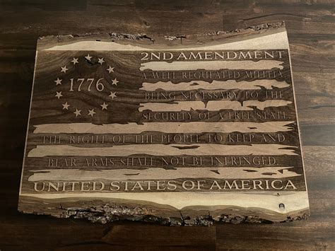 2nd Amendment Laser Engraved Sign Etsy