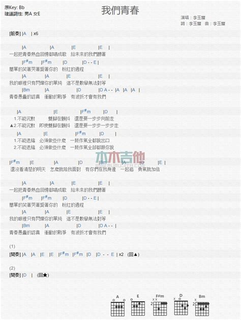 《我们青春》吉他谱 C大调音乐网