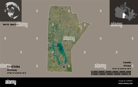 Shape Of Manitoba Province Of Canada And Its Capital Distance Scale