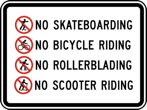No Skateboarding Rollerblading Sign Save 10 Instantly