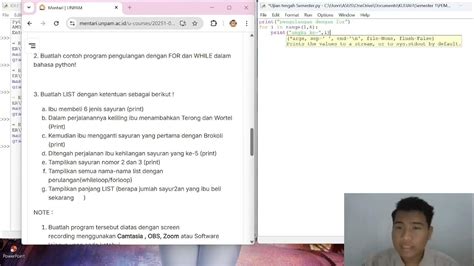 Uts Pemrograman Komputer Program Python If Else For While Dan List