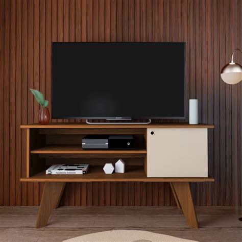 Rack Para Tv Até 50 Polegadas Frank Artely Cedro Off White
