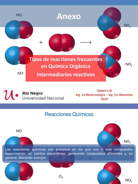 Anexo Tipos De Reacciones E Intermediarios Reactivos Unidad 2 Pdf