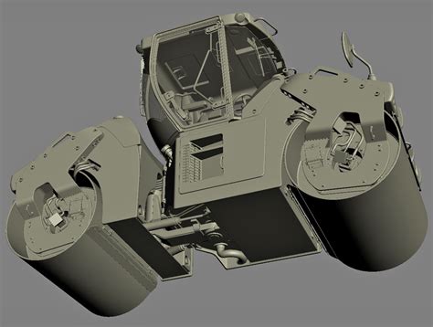 Articulated Tandem Road Roller 3d Model 129 3ds Ma Max Obj C4d