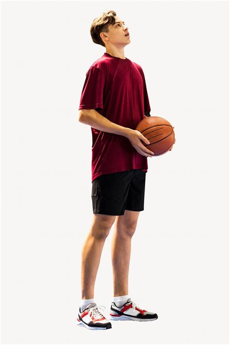 Teenage Boy Holding Basketball Isolated Premium Photo Rawpixel