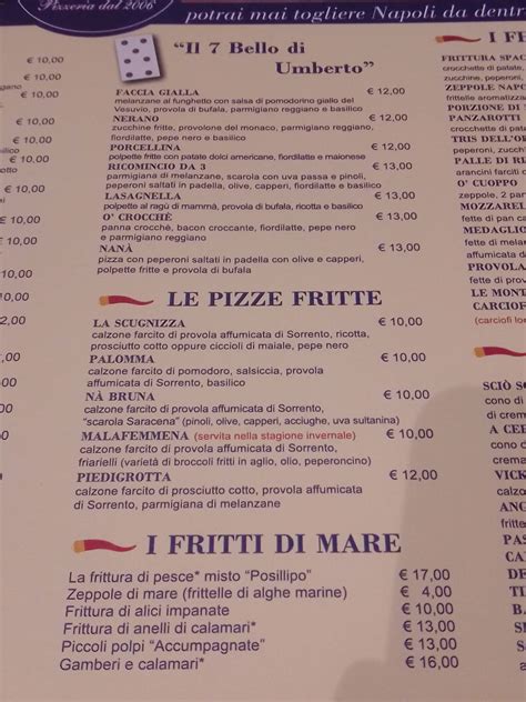 Menu Da Spaccanapoli Ristorante Sanremo