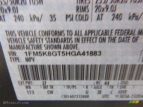 2017 Ford Explorer Sport 4wd Color Code Photos