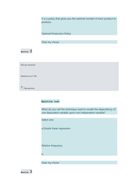 Mathematics In The Modern World Midterm Examination It Is A Policy That Gives You The Optimal