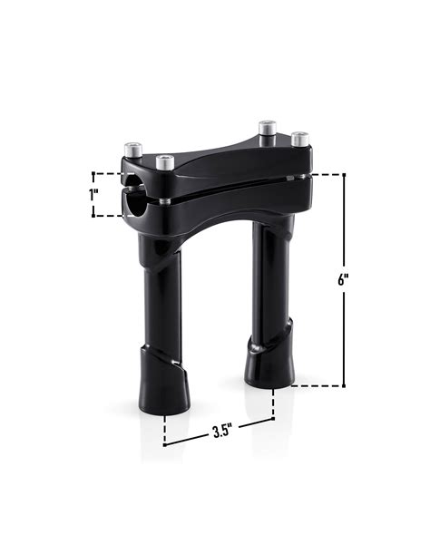 Viking Warlock Gloss Black 6 Inch Dyna Street Bob Fxdbi Motorcycle Risers