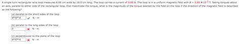 Solved A Single Turn Rectangular Wire Loop Measures 600 Cm