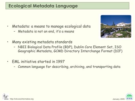 Ppt Ecological Metadata Language Eml And Morpho Powerpoint