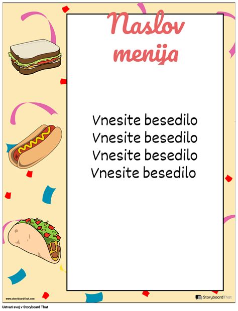 Brezplačne Predloge Menijev Oblikujte Na Spletu S Storyboard That