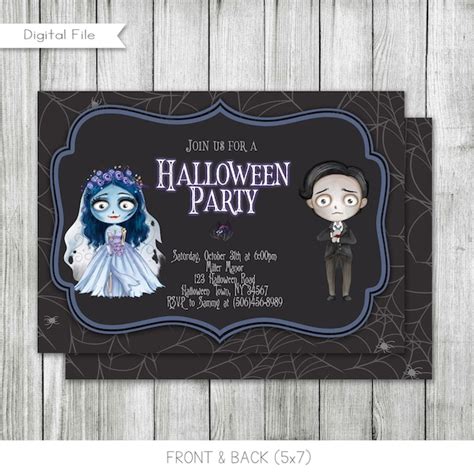 Corpse Bride Birthday Digital Invitations Etsy