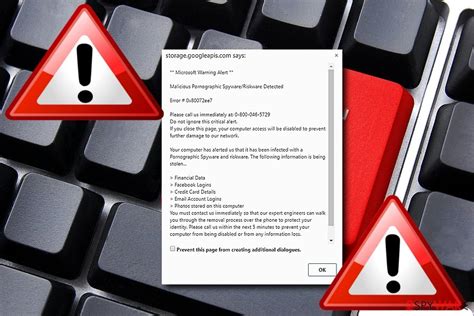 Remove “malicious Pornographic Spywareriskware Detected” Virus