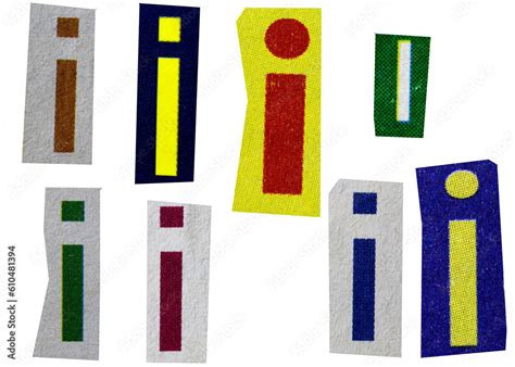 Letter I Magazine Cut Out Font Ransom Letter Isolated Collage