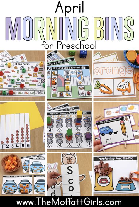April Preschool Morning Bins