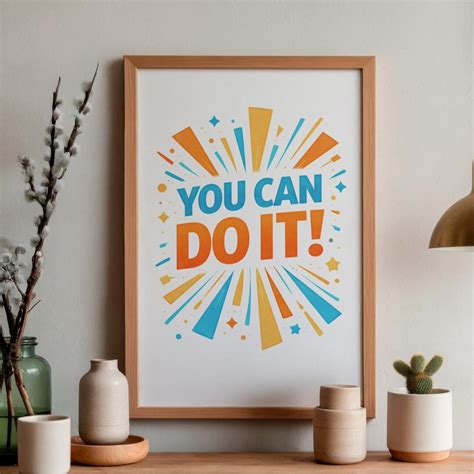 Motivational Wall Art You Can Do It Rolled Poster Etsy