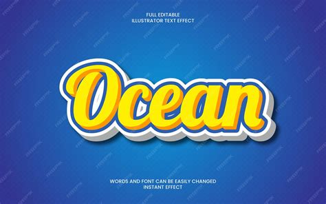 Premium Vector Ocean Text Effect Premium Vector Ocean Text Effect