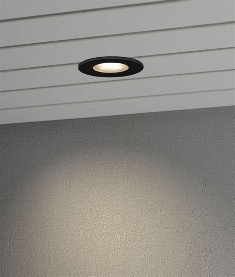 Smooth Glass Faced Recessed Modern Led Soffit Light Black Or White