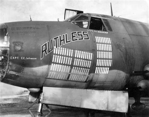 B 26 Marauder Bomber Ruthless Nose Art 391st Bomb Group 9th Air Force 2