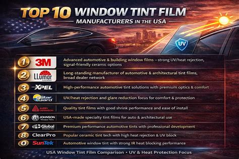 Top 10 Window Tint Film Manufacturers In The Usa 2026 Best Automotive