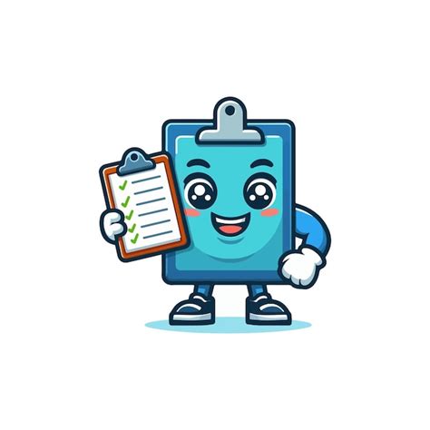 Cute Clipboard Cartoon Illustration Premium Ai Generated Vector