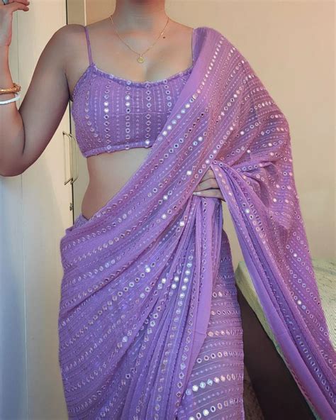 Lavender Color Bollywood Saree Indian Women Clothes Party Wear Etsy
