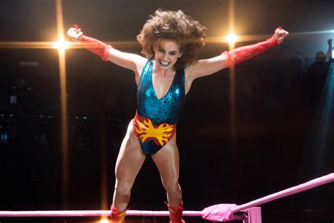 Glow Alison Bries One Woman Wrestling Scene Tv Guide
