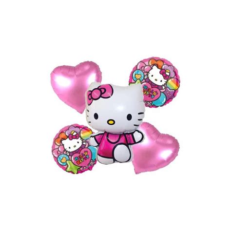 Bouquet De Globos Hello Kitty 5 Piezas Paquete
