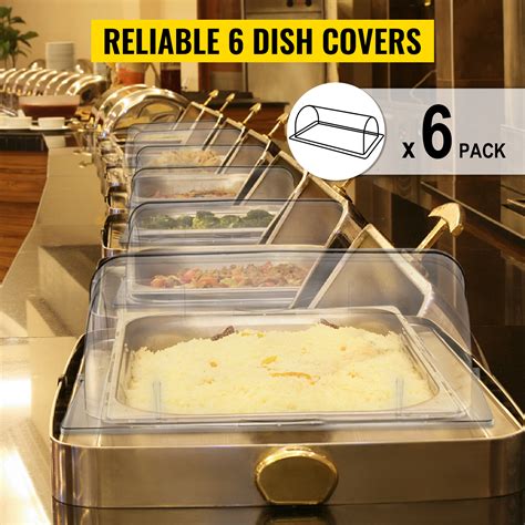 Vevor 6 Packs Chafing Dish Cover Clear 21x13x17 Full Size Roll Top