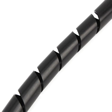 Black Spiral Polyethylene Cable Electrical Wire Wrap Tube Computer