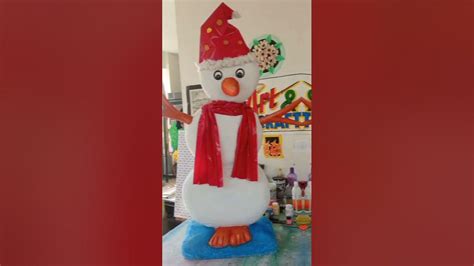How To Make Snowman Making With Thermocol Short Art Craft Youtube