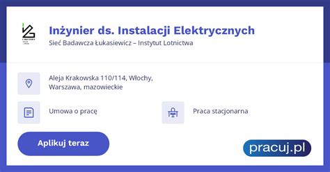 Oferta Pracy Inżynier Ds Instalacji Elektrycznych Sieć Badawcza